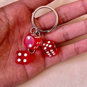 Accessories | Y2k 200s Red Dice Keyring For Keychain | Poshmark